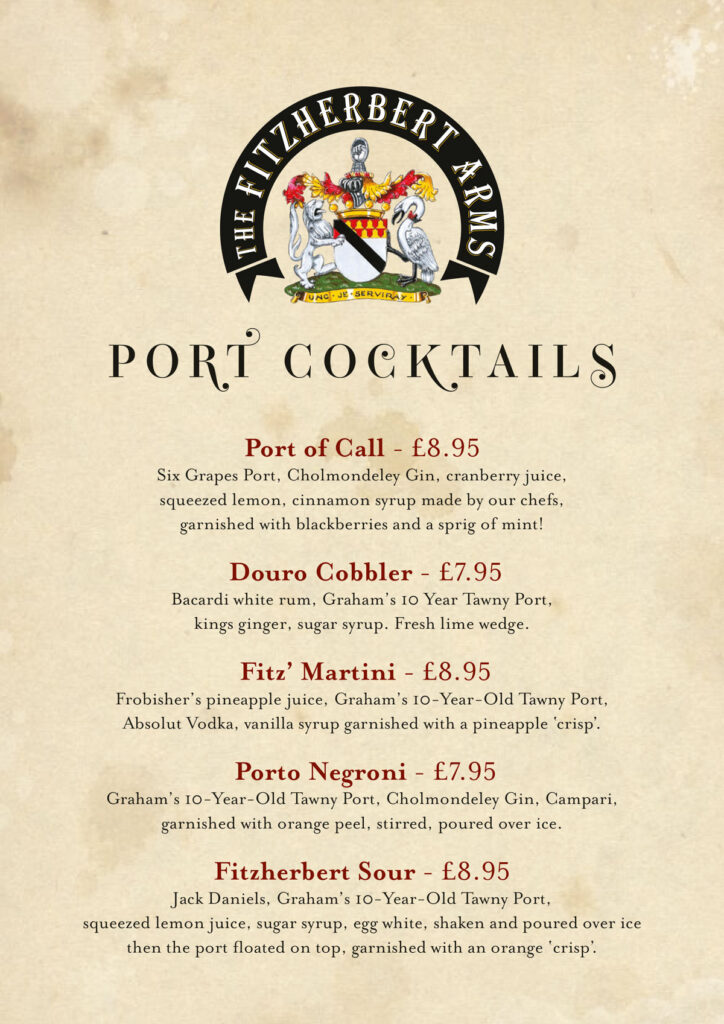 Port Cocktails | The Fitzherbert Arms