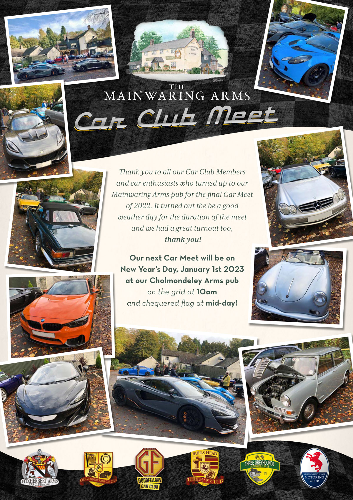 Forthcoming Car Club Events | The Fitzherbert Arms