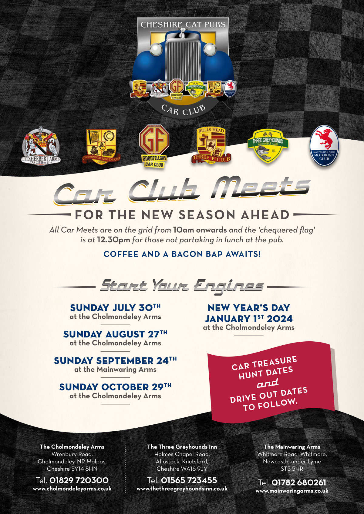 Forthcoming Car Club Events | The Fitzherbert Arms