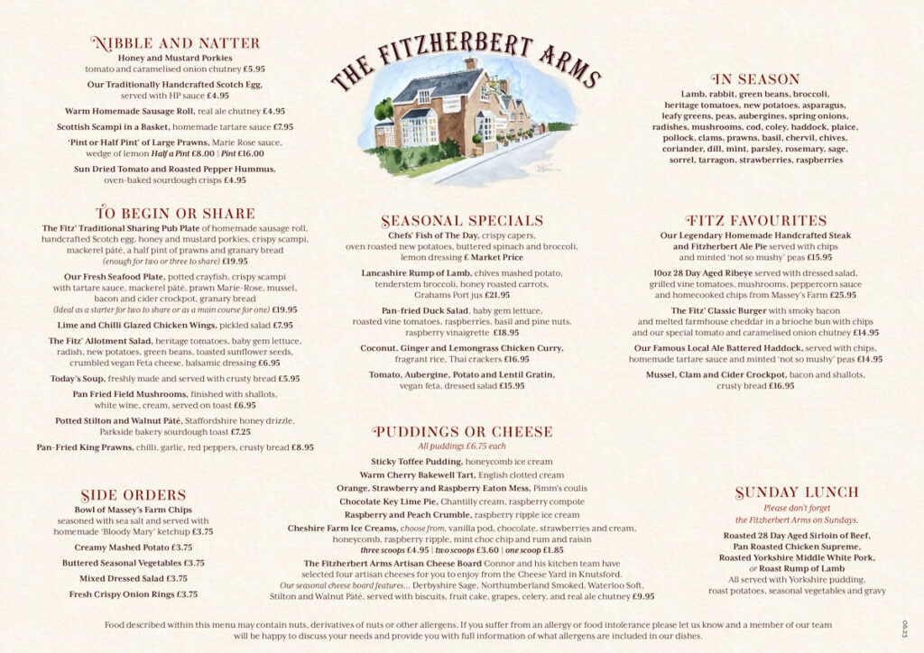 Main Menu | The Fitzherbert Arms