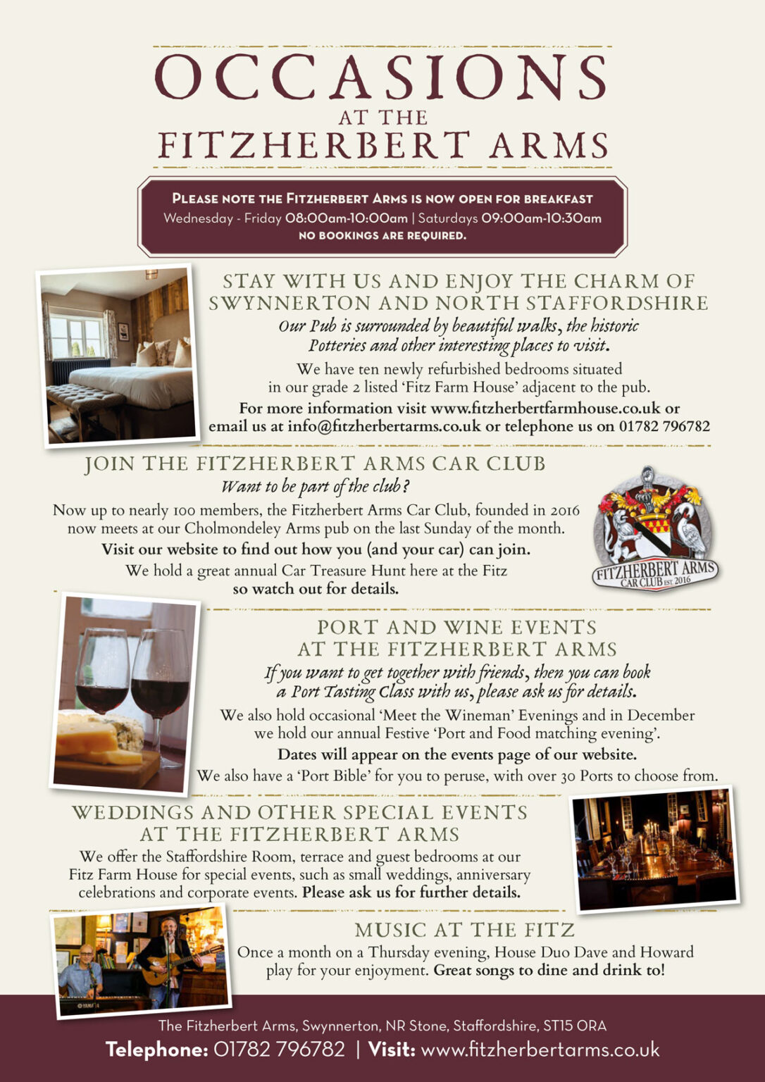 Events | The Fitzherbert Arms