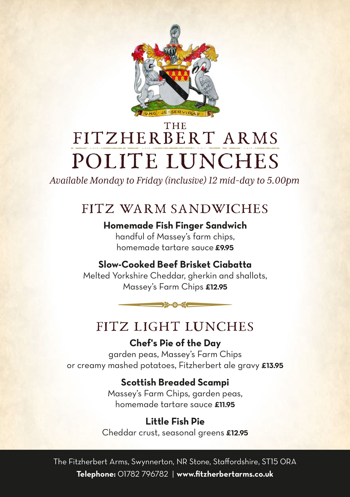 Light Lunch | The Fitzherbert Arms