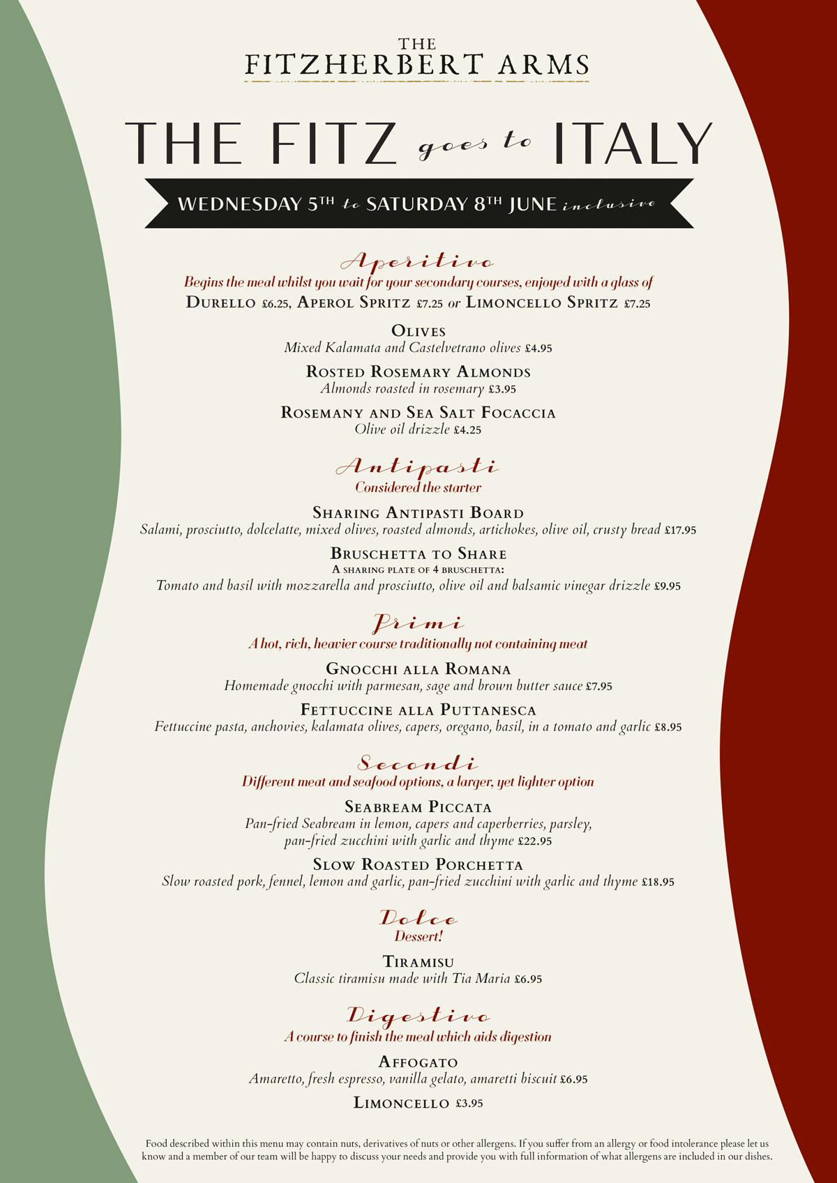 Events | The Fitzherbert Arms