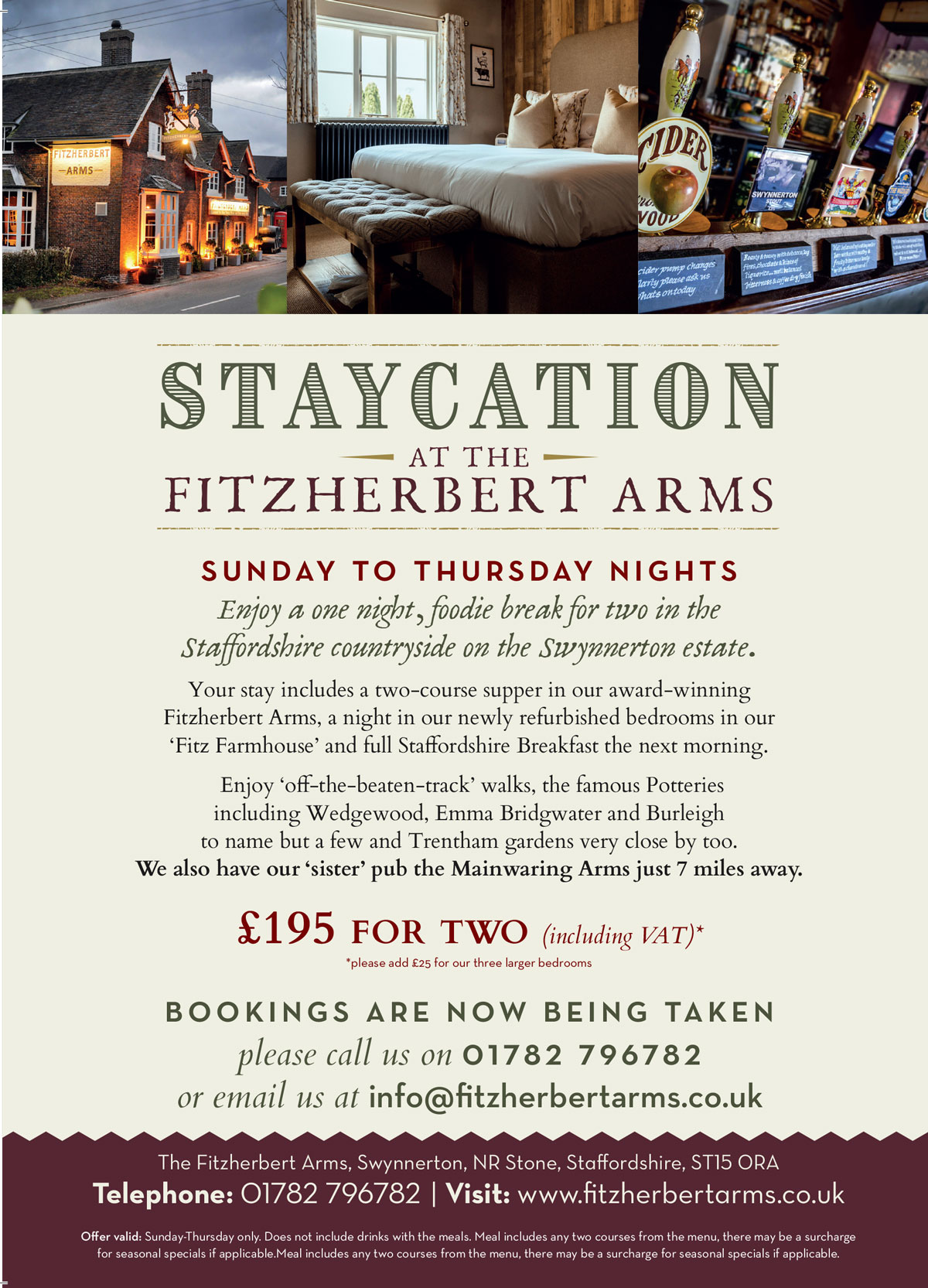Room Offers | The Fitzherbert Arms