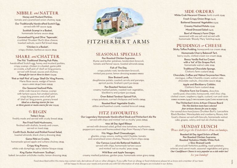 Main Menu | The Fitzherbert Arms